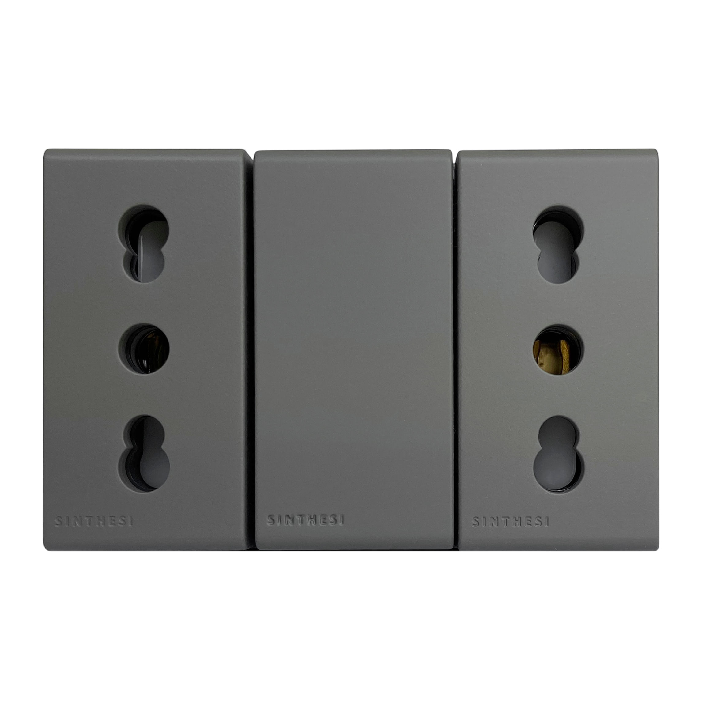 TOMACORRIENTE DUPLEX 10/16A S33 GREY MATE 333523 SINTHESI